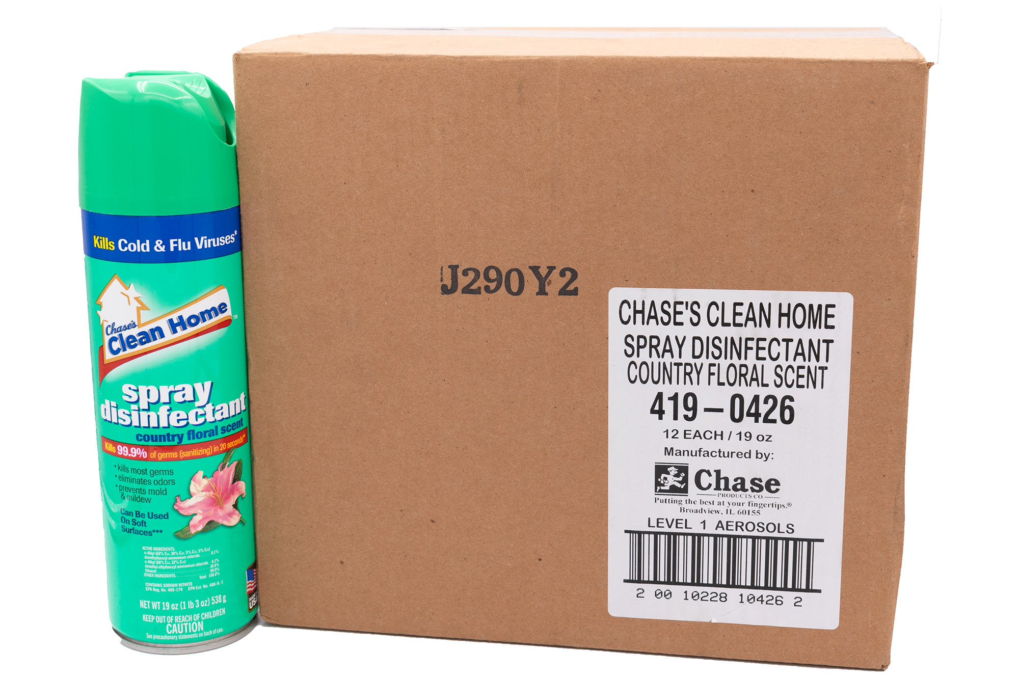 #419-0426 Chase Products Clean Home Disinfectant Spray 19oz Cans - 12 ...